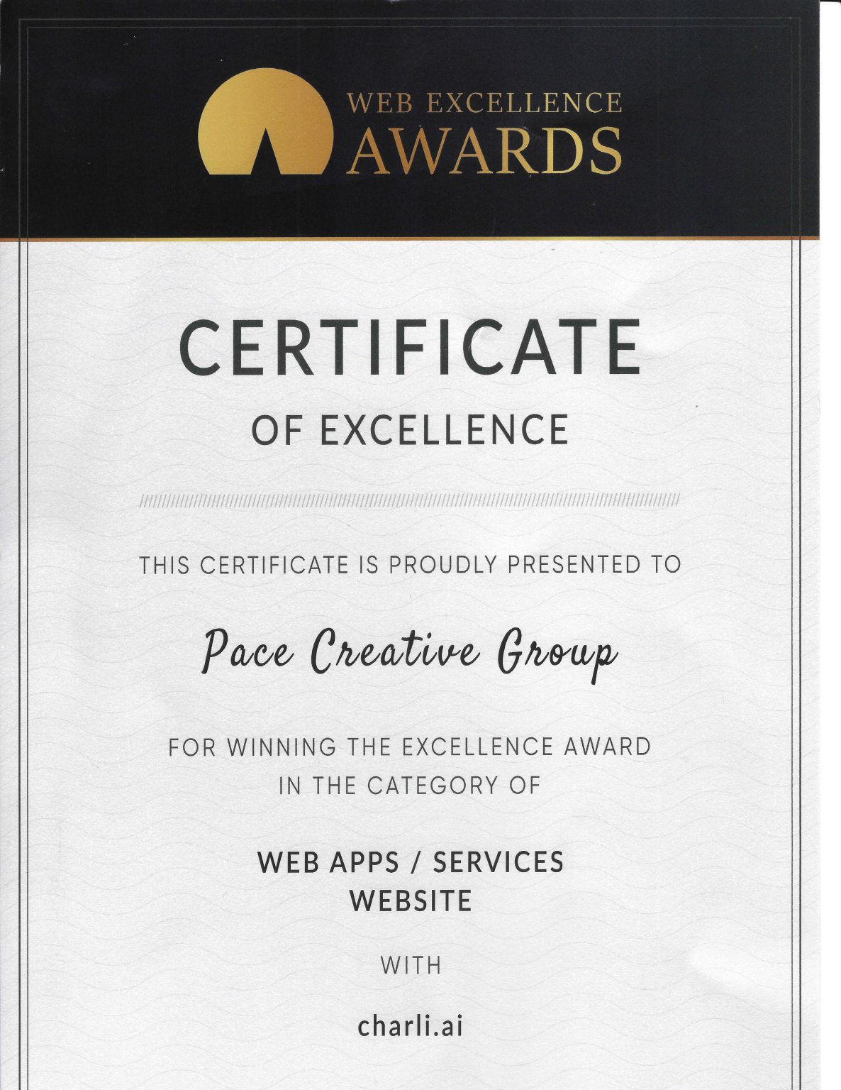 Best Web Development Services Award | Pace Creative